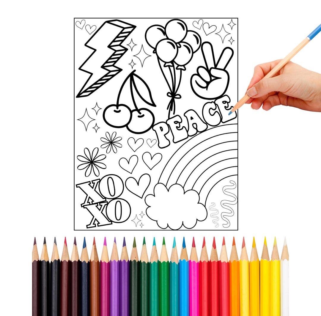 Girls Coloring Page, Instant Download, Preppy VSCO, Rainy Day Play Date ...