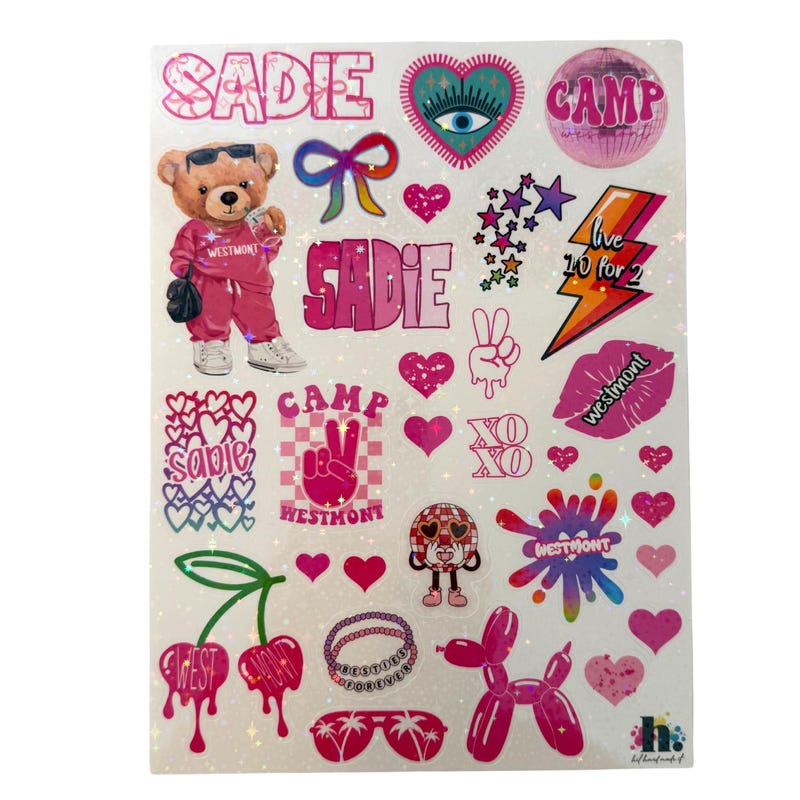 Custom Camp Sticker Sheet - Etsy