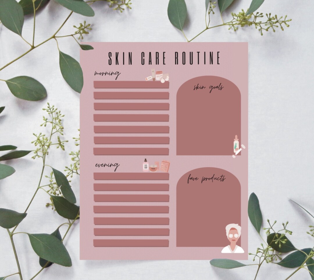Skincare Printable, Downloadable Sheets, Skincare Planner, Skincare ...