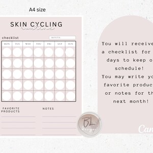 Printable/digital Skin Cycling Routine Checklist, Self-care Template, Skincare Calendar, Skin ...