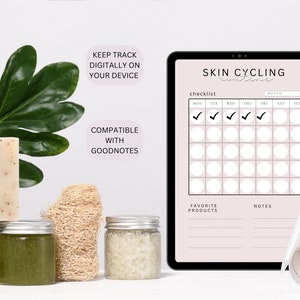 Printable/digital Skin Cycling Routine Checklist, Self-care Template, Skincare Calendar, Skin ...