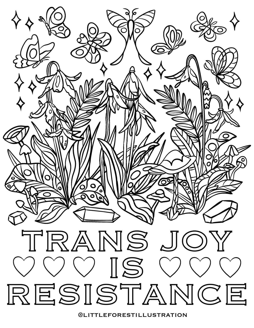 Trans Joy is Resistance Printable Coloring Sheet - Etsy