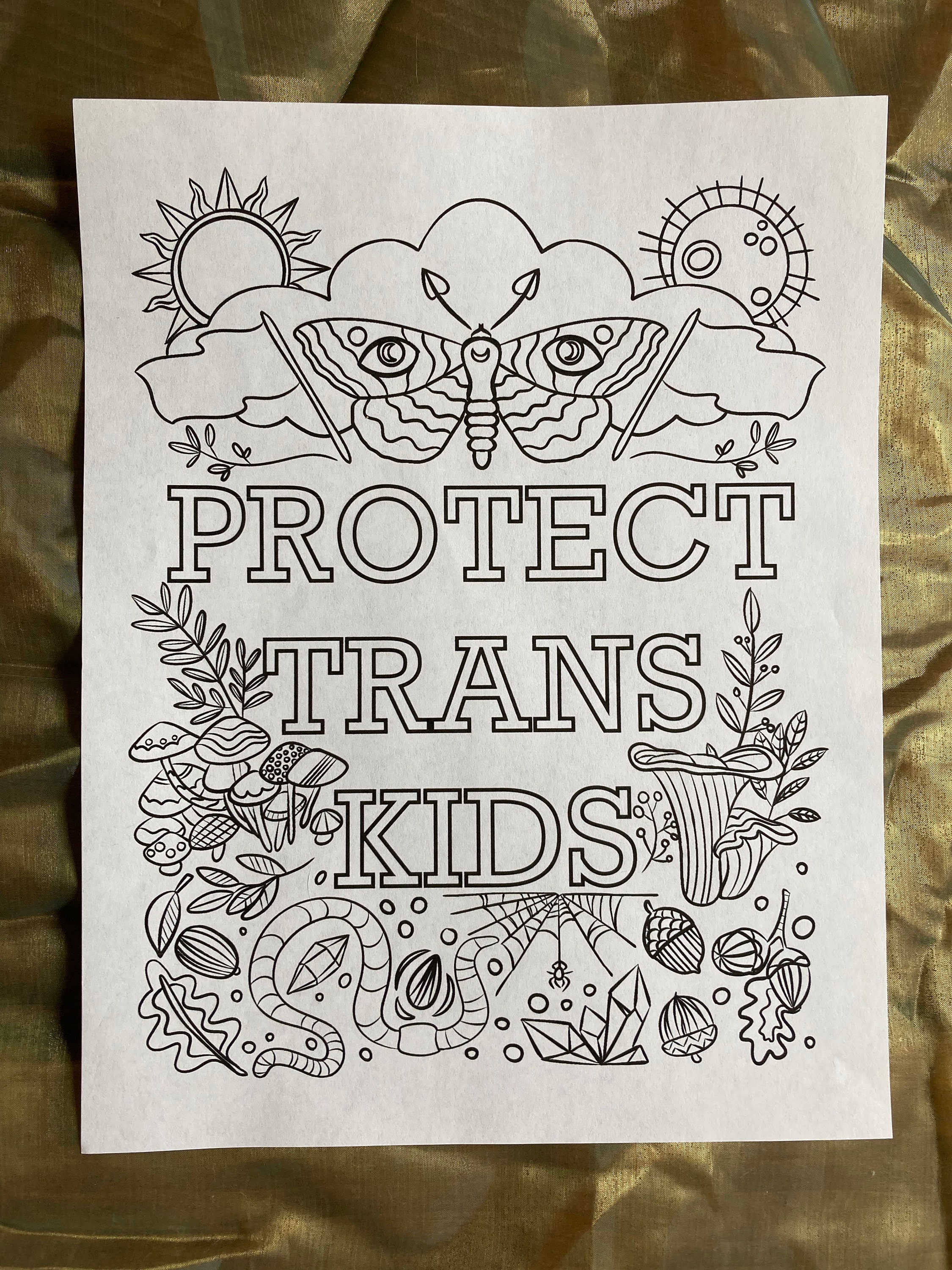Protect Trans Kids Printable Coloring Sheet - Etsy
