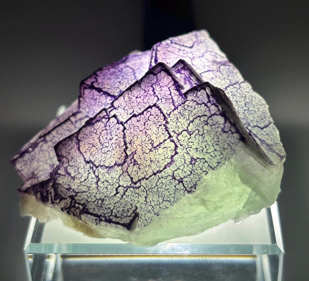 Purple QR Code Fluorite Crystal | QR Fluorite Mineral Specimen ...