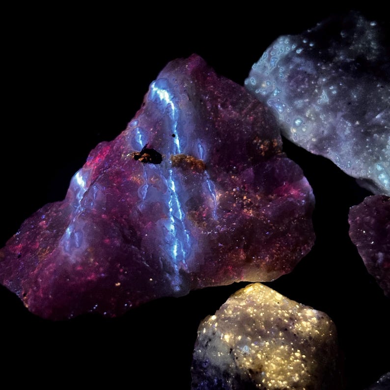 Fluorescent Minerals, UV Reactive “starry Night” Lot 1-5lbs, SW ...