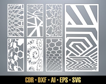 Floral Patterns Panel Templates SVG Set 34. 7 Vector Laser - Etsy