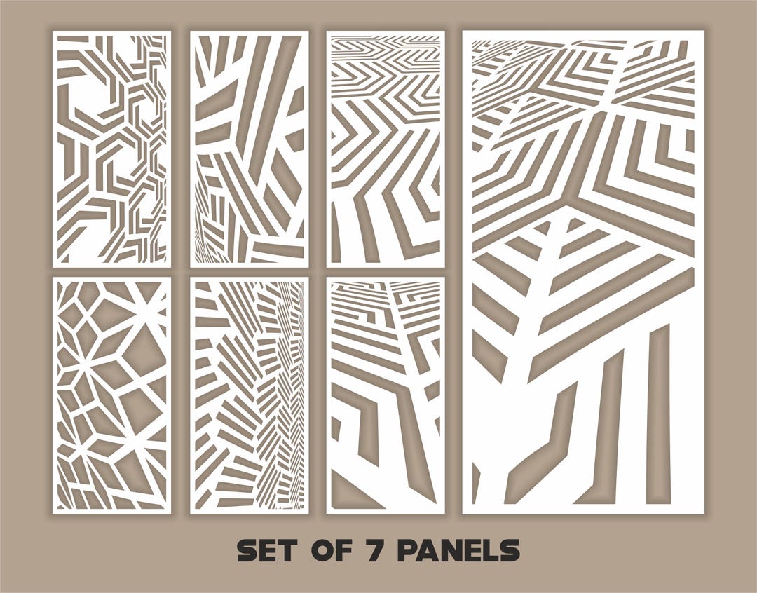 Several Distorted Patterns SVG. Panel Templates. 7 Vector Files, for ...
