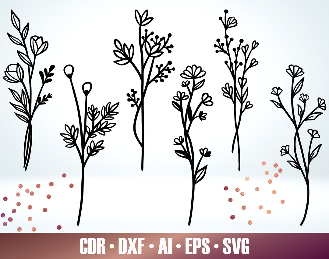 6 Floral SVG - Flowers SVG - Floral SVG Bundle for Glowforge - Flower ...