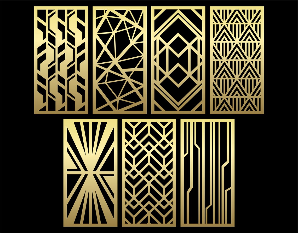 Geometric Futuristic Panel Templates SVG. 7 Vector Files for - Etsy