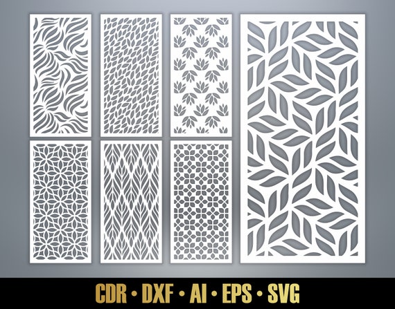 Floral Patterns Panel Templates SVG Set 3. 7 Vector Laser - Etsy