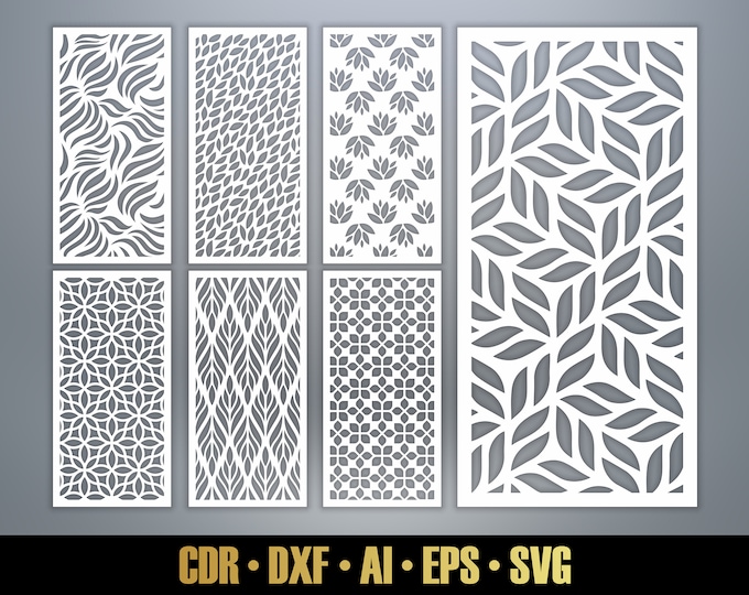 Floral Patterns Panel Templates SVG Set 3. 7 Vector Laser - Etsy