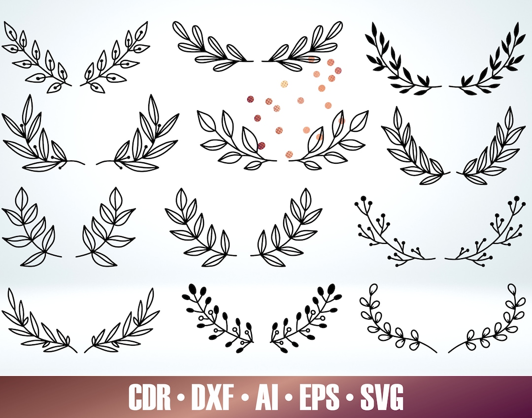 12 Botanical Border Svg Bundle, Decorative Natural Leaf Border Svg ...