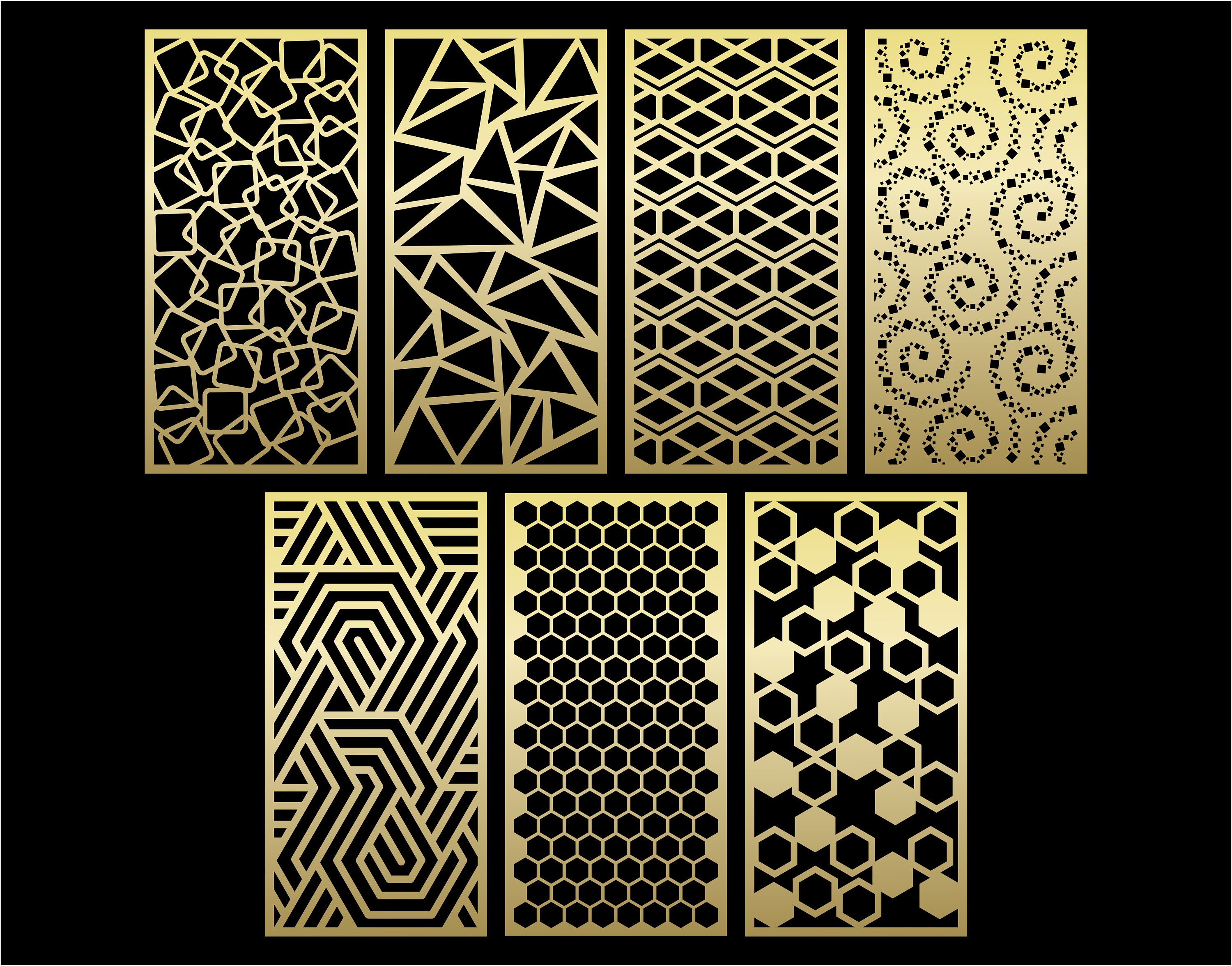 Geometric Patterns Panel Templates SVG Set 41. 7 Vector - Etsy UK