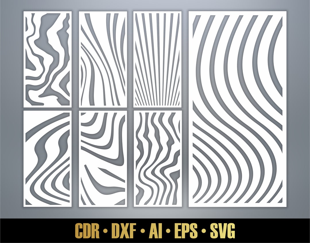Waves and Abstracts SVG. Cnc Panel Templates. Wood Panel Vector Files ...