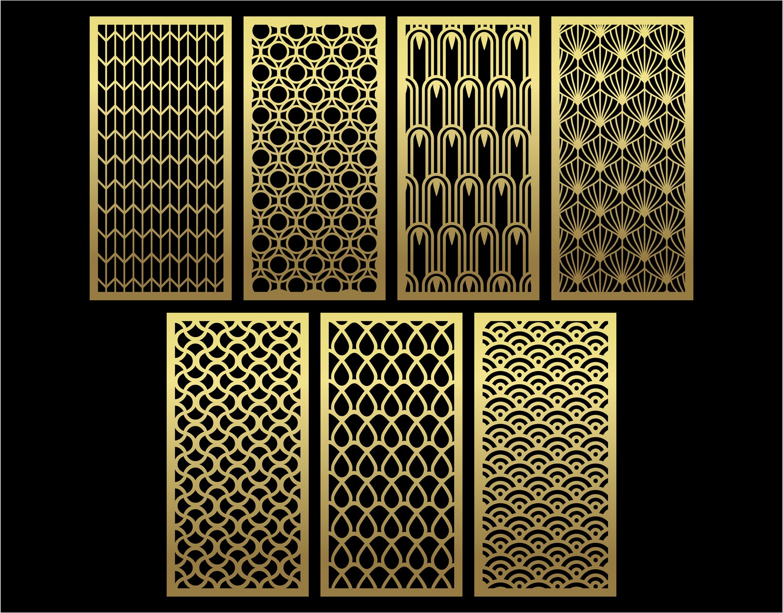 Modern Art Deco Patterns Panel Templates SVG Set 21. 7 Vector - Etsy