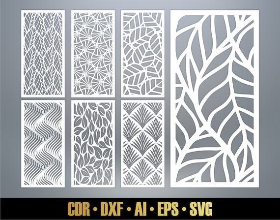 Floral Patterns Panel Templates SVG Set 19. 7 Vector Laser - Etsy