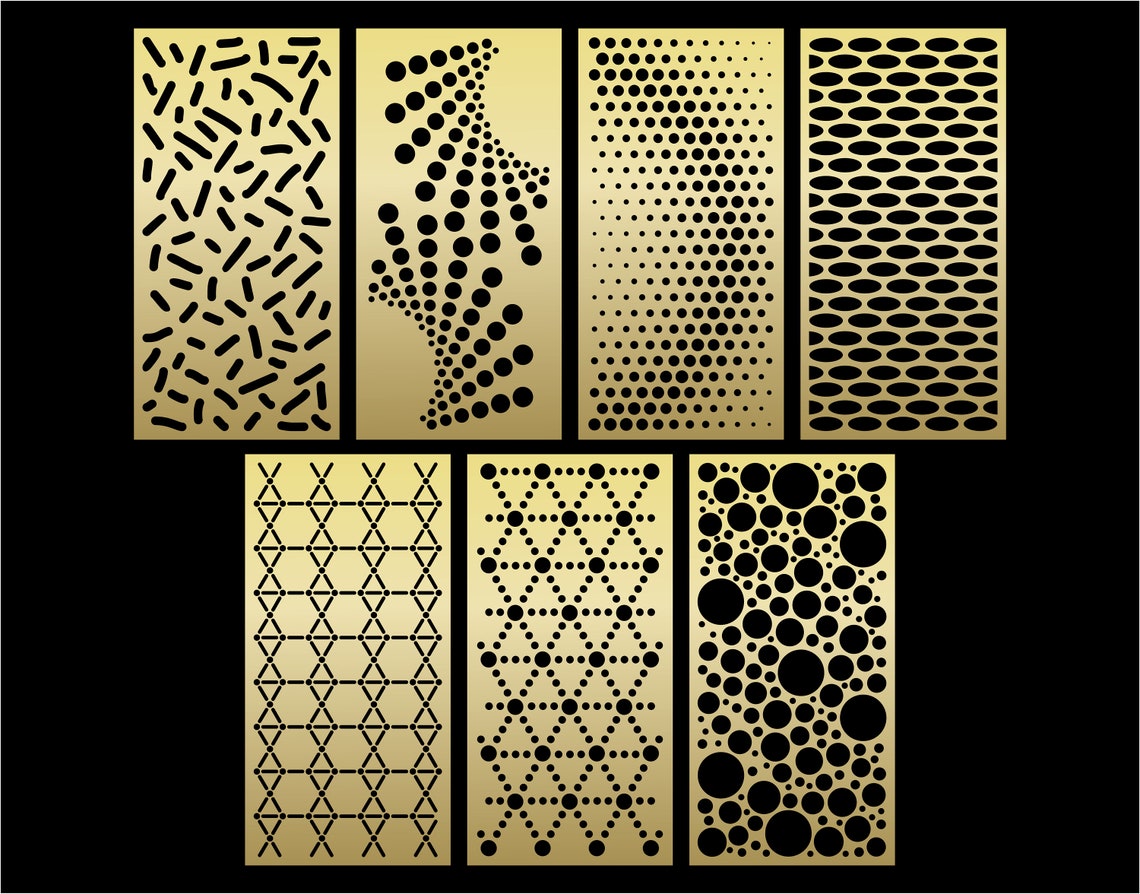 Abstract Patterns Panel Templates SVG Set #42. 7 Vector Files, for ...