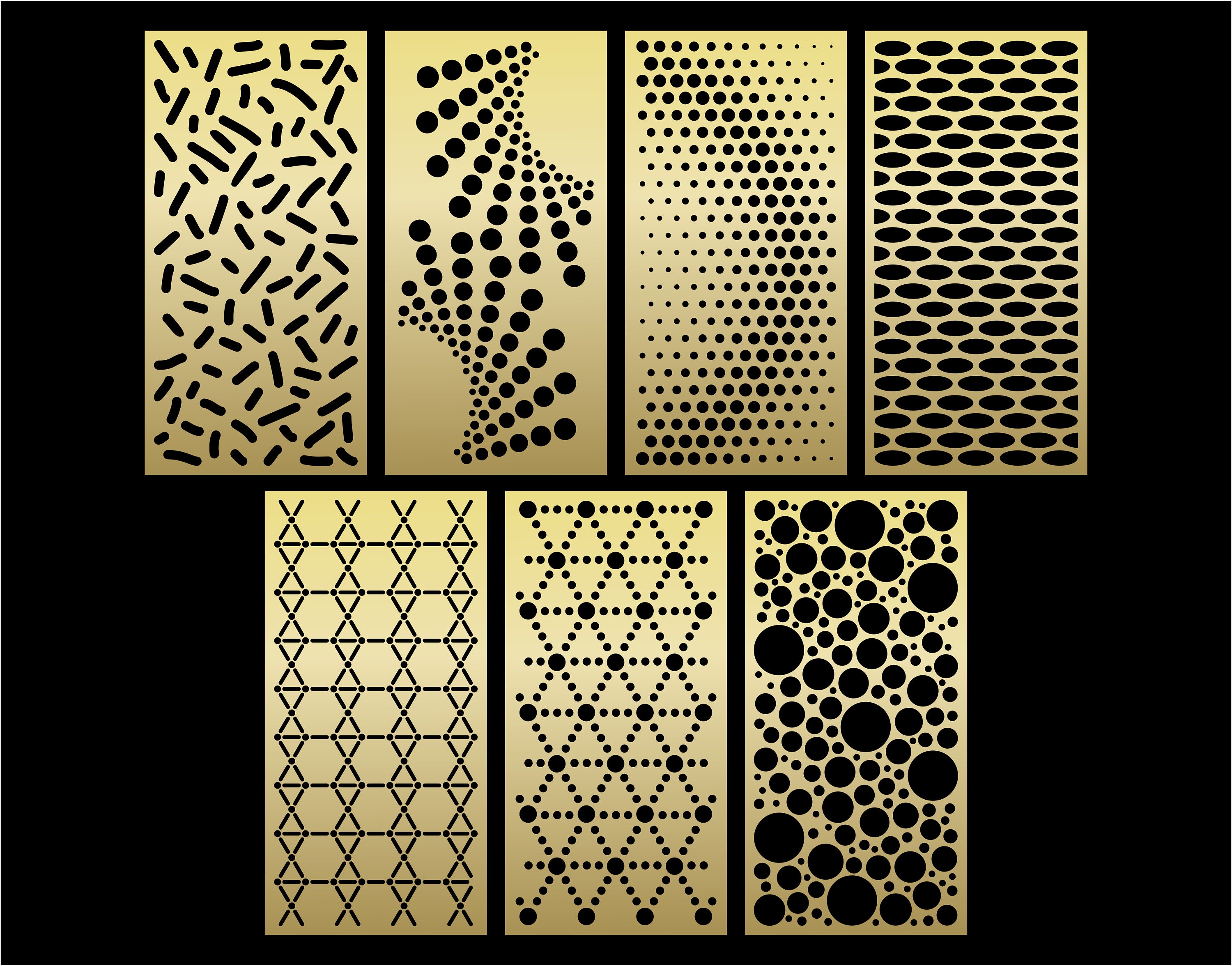 Abstract Patterns Panel Templates SVG Set #42. 7 Vector Files, for ...