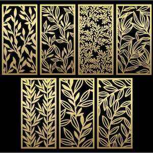 Floral Patterns Panel Templates SVG Set #32. 7 Vector Laser Cutting ...