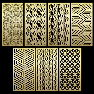 Geometric Patterns Panel Templates SVG Set #47. 7 Vector Files, for ...
