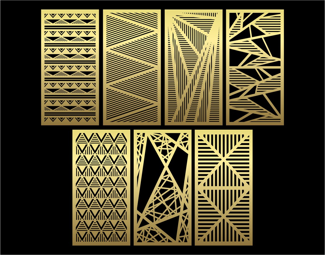 Geometric Patterns Panel Templates SVG Set 1. 7 Vector Files - Etsy