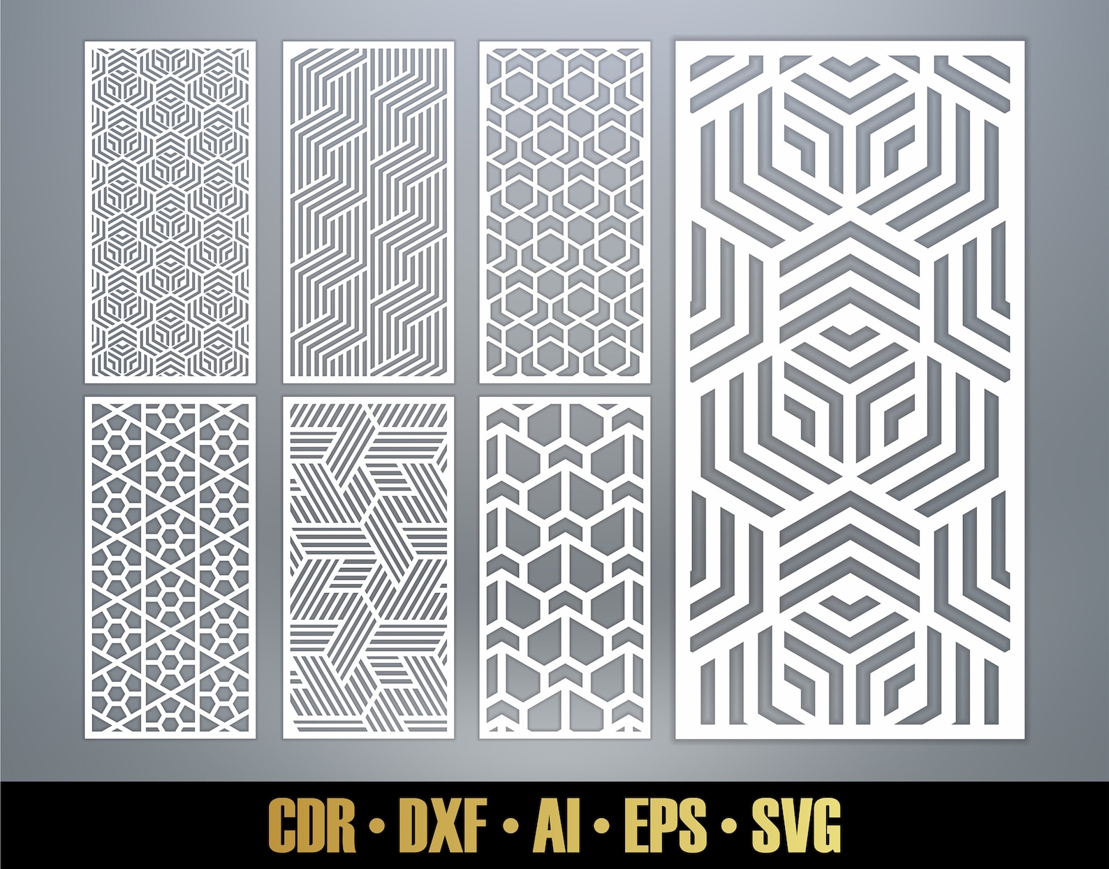 Geometric Patterns Panel Templates SVG Set 44. 7 Vector - Etsy