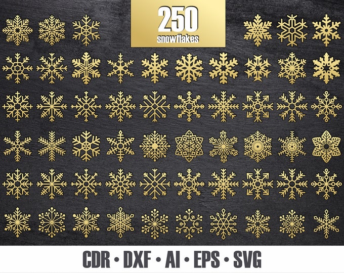SET of 50 Christmas Snowflakes Decorations Christmas Decor Cnc Vector ...