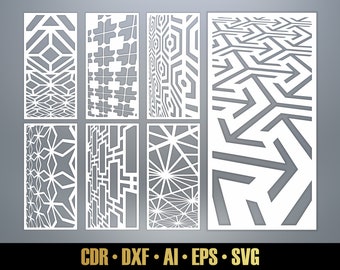 Floral Patterns Panel Templates SVG Set 34. 7 Vector Laser - Etsy