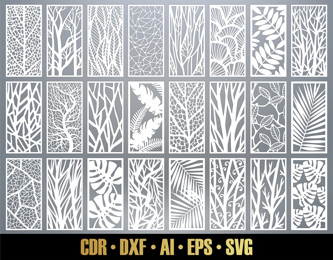 24 Nature Panel Templates SVG Set #36. Monstera Plant Leaf. 24 Vector ...