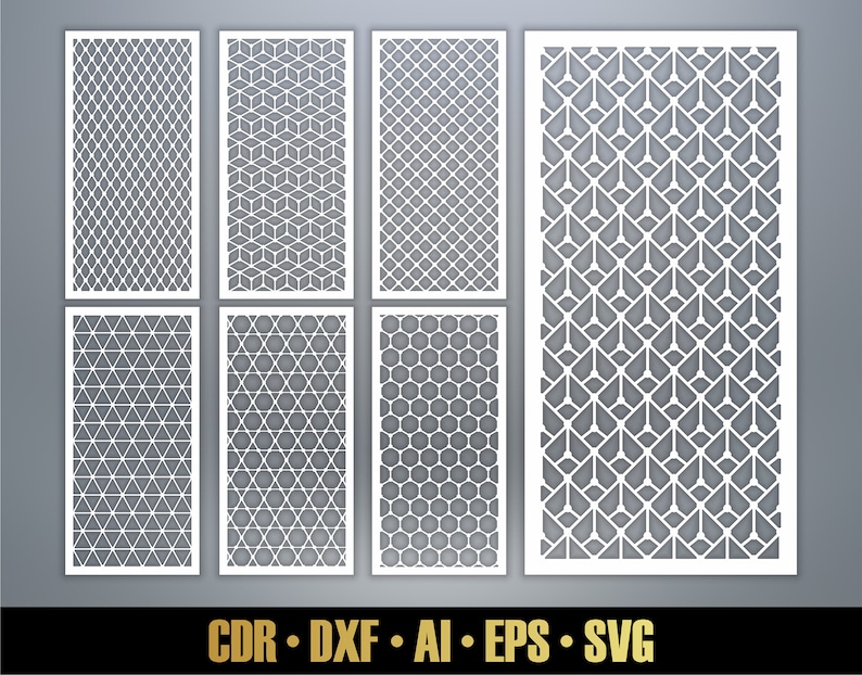 Geometric Patterns Panel Templates SVG Set 23. 7 Vector | Etsy