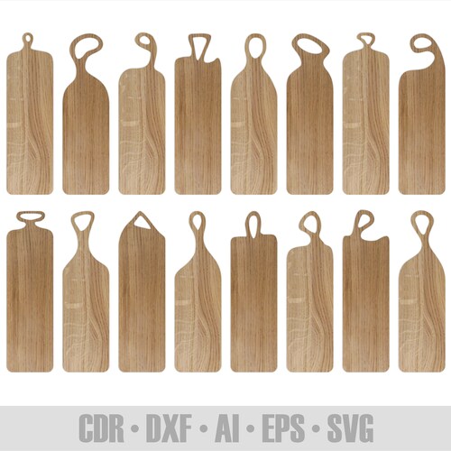24 Hand Drawn Cutting Board Handle Templates Set 2 SVG DXF - Etsy Canada