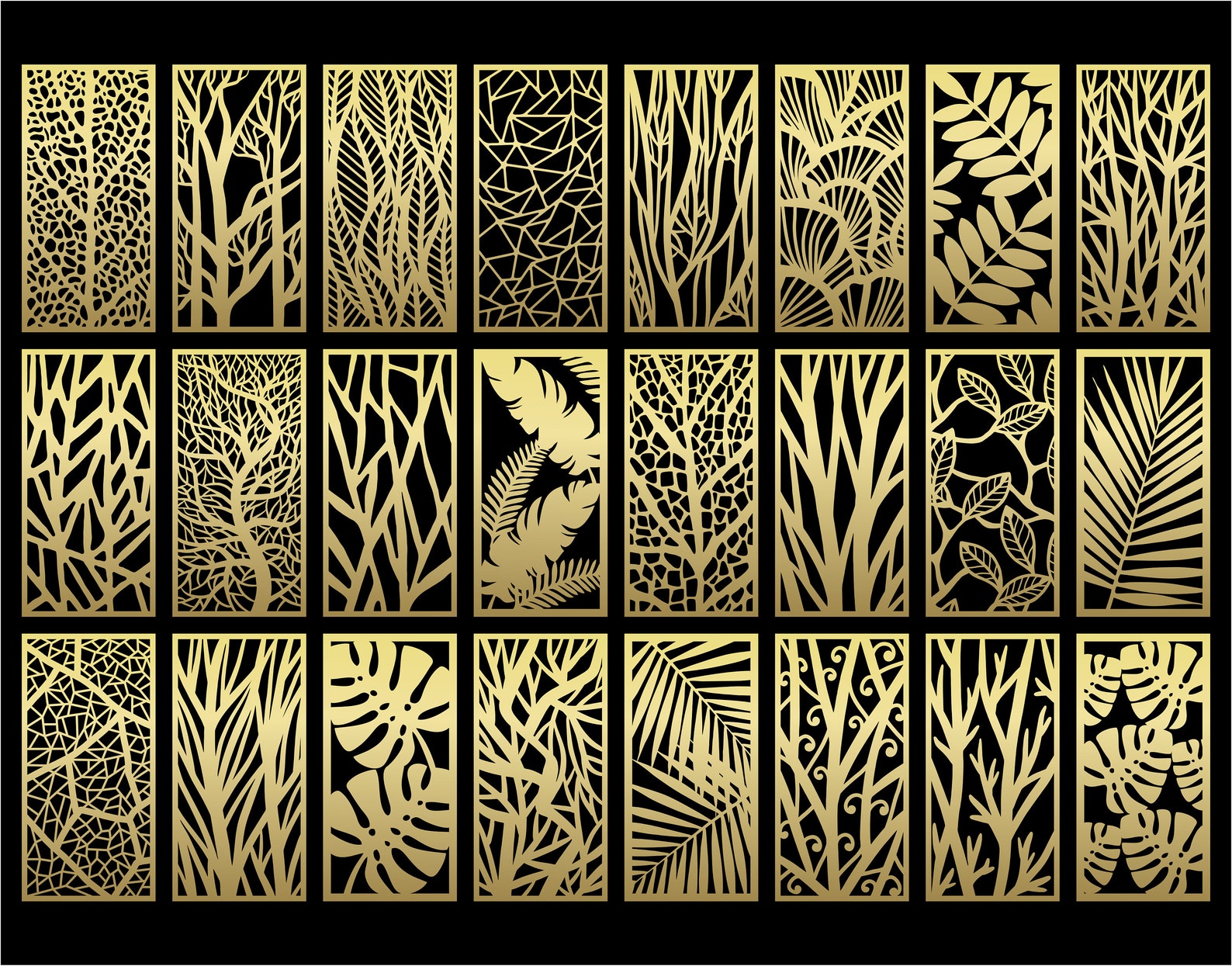 24 Nature Panel Templates SVG Set 36. Monstera Plant Leaf. 24 - Etsy