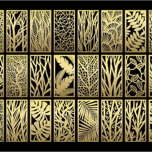 24 Nature Panel Templates SVG Set #36. Monstera Plant Leaf. 24 Vector ...