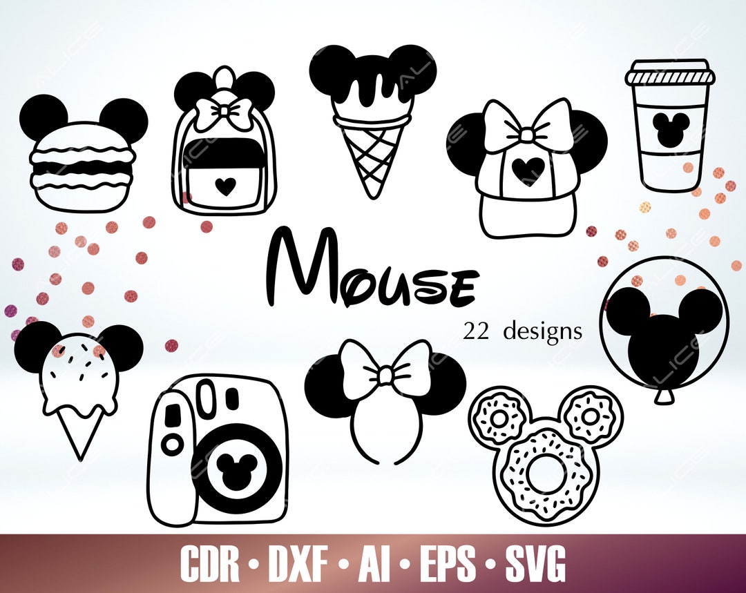 22 Mouse SVG - Mouse SVG for Glowforge - Mouse Laser Cut File ...