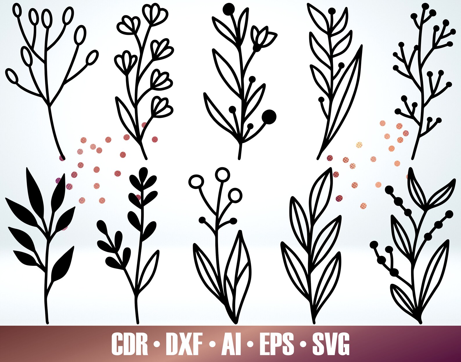 10 Flowers SVG Floral SVG Bundle for Glowforge Flower - Etsy