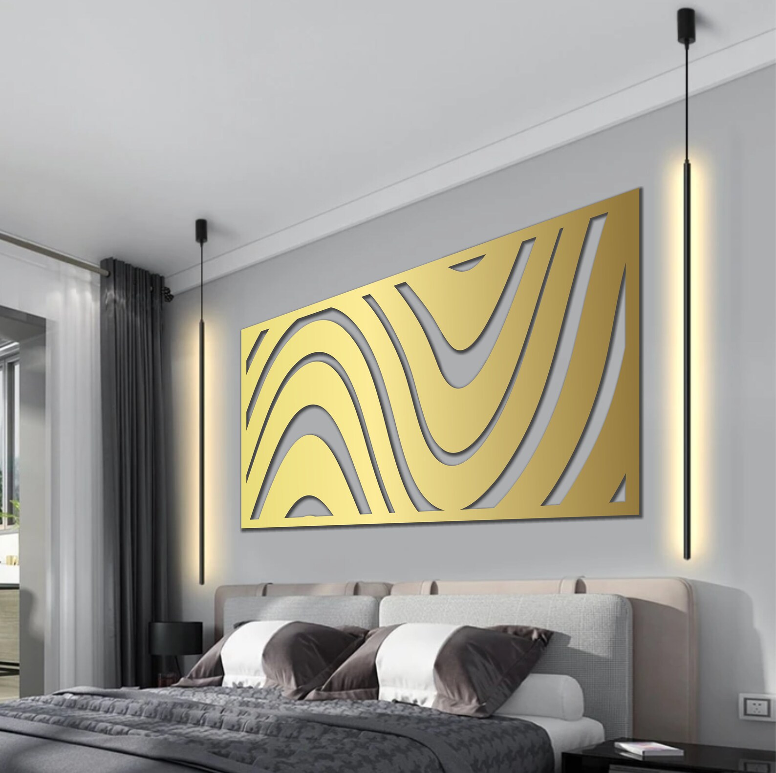 Distorted Waves and Abstracts SVG. Cnc Panel Templates. Wood - Etsy