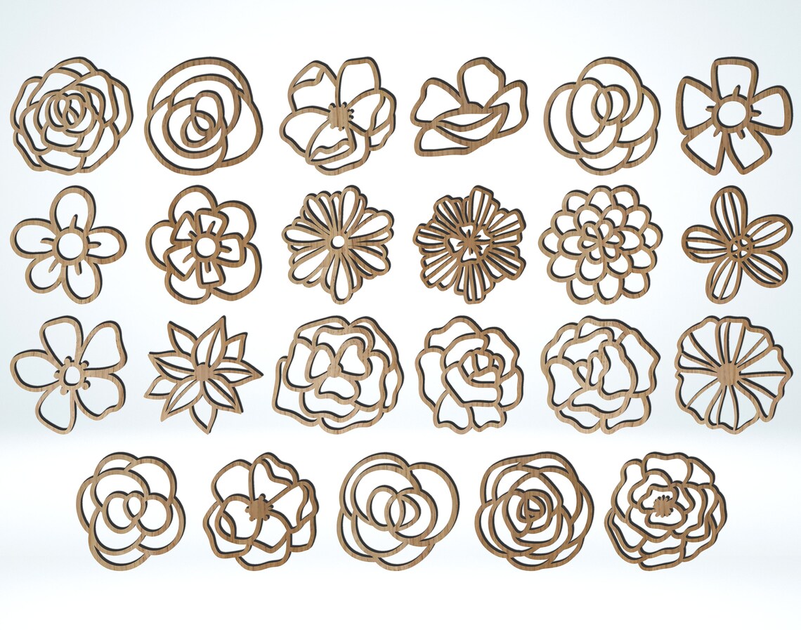 23 Floral SVG - Flowers SVG - Floral SVG Bundle for Glowforge - Floral ...
