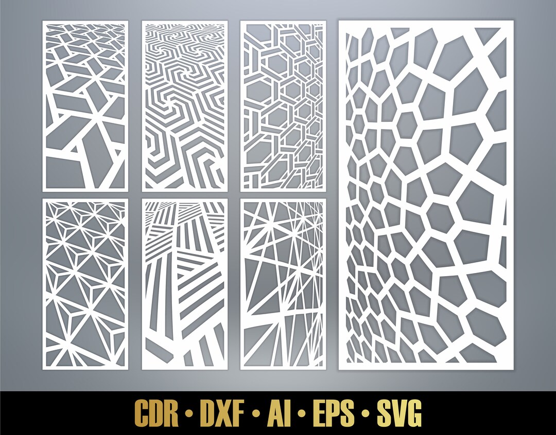 Several Distorted Patterns SVG. Panel Templates. 7 Vector Files, for ...