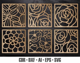 9 Round DXF Panels SVG Cut Files Silhouette Dxf Files for - Etsy