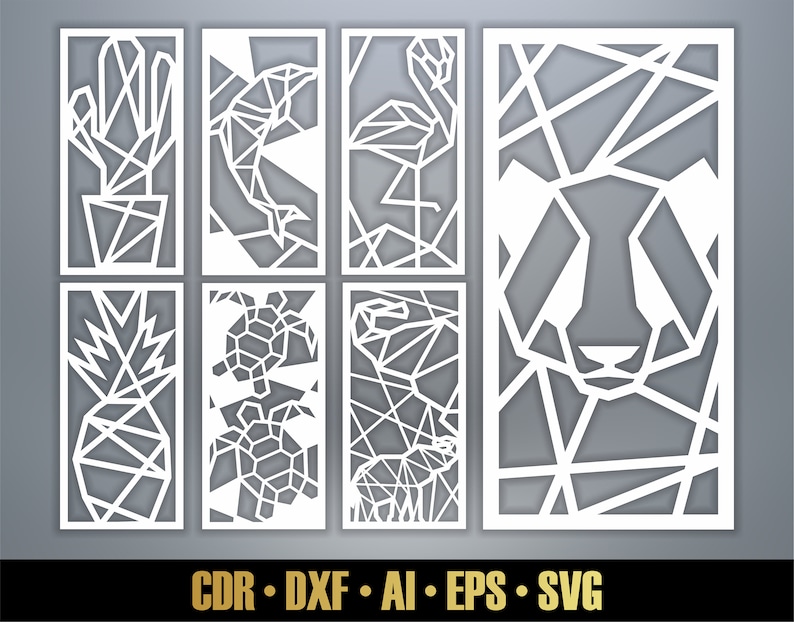Geometric Low Poly Animals Panel Templates SVG. 7 Vector - Etsy