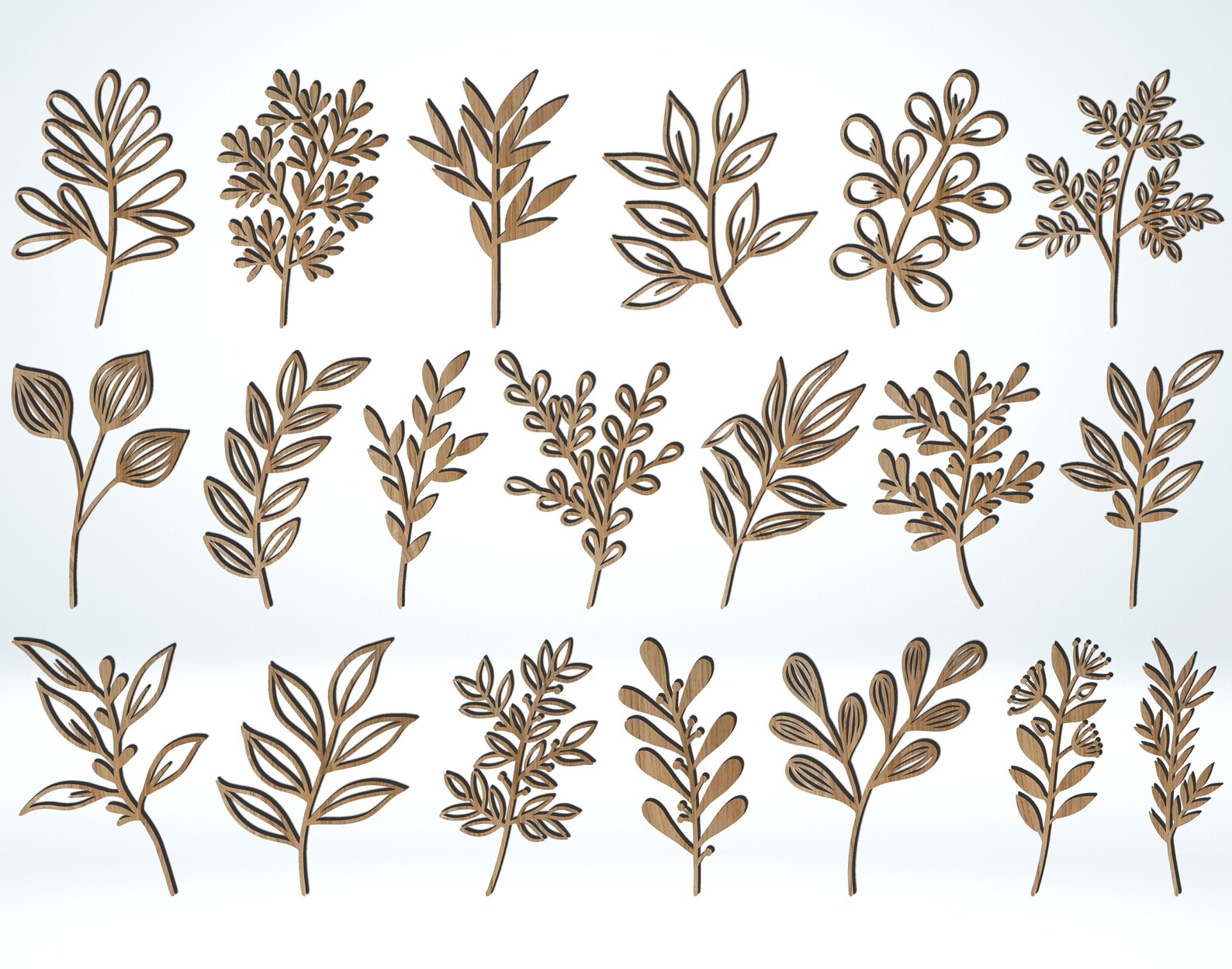 20 Botanical Leaves SVG Floral SVG Bundle for Glowforge - Etsy