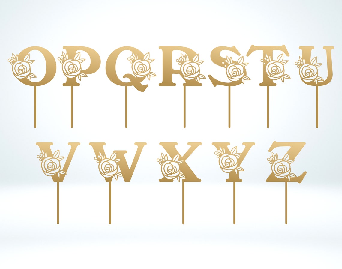 26 Letter Toppers With Hand-drawn Flowers SVG. Floral Letters | Etsy