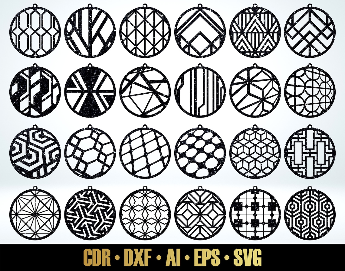 24 Rounded Earrings SVG Geometric Ornament Earrings SVG - Etsy
