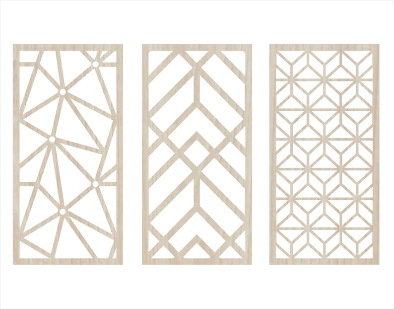 Geometric Futuristic Panel Templates SVG. 7 Vector Files for - Etsy