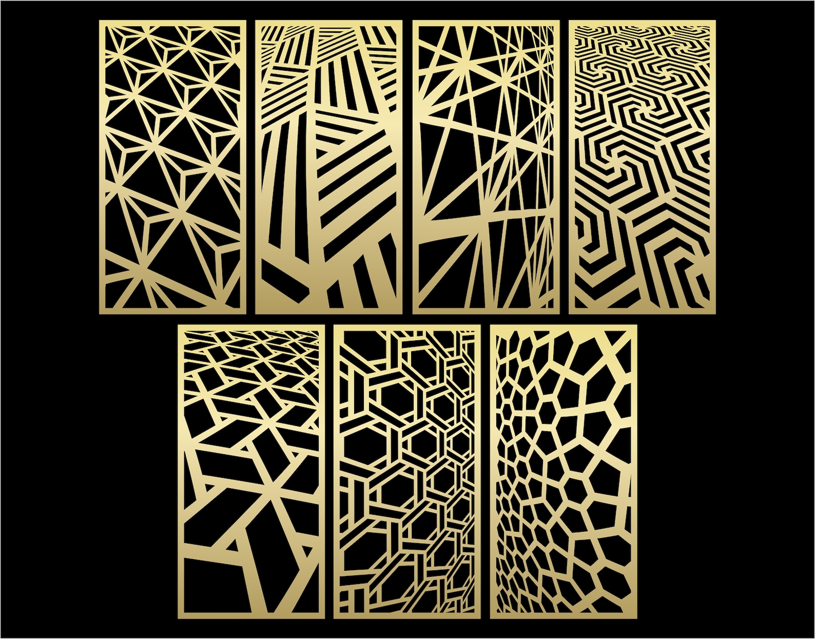 Several Distorted Patterns SVG. Panel Templates. 7 Vector Files, for ...