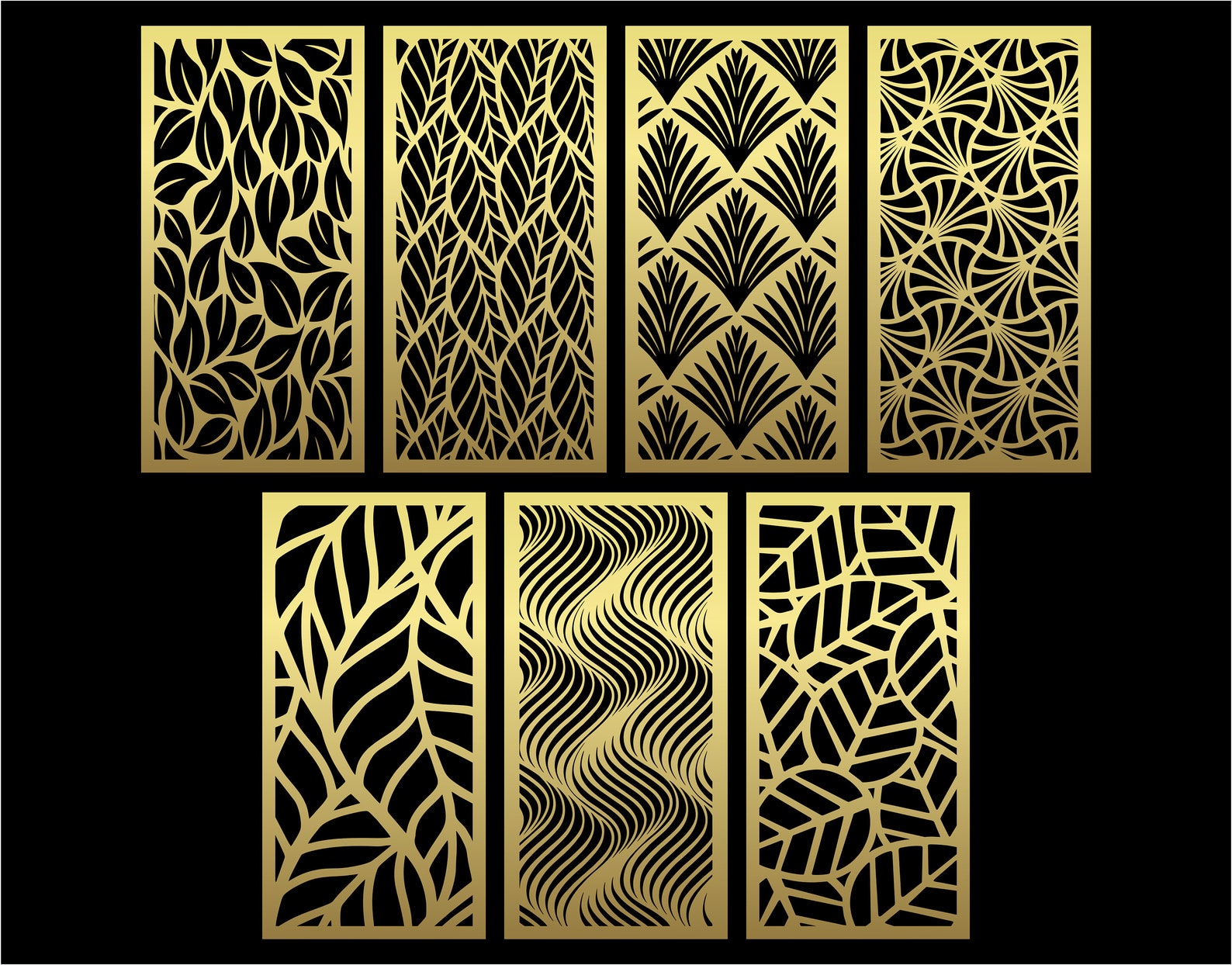 Floral Patterns Panel Templates SVG Set 19. 7 Vector Laser - Etsy