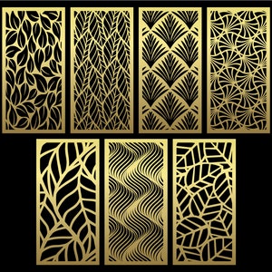 Floral Patterns Panel Templates SVG Set #19. 7 Vector Laser Cutting ...