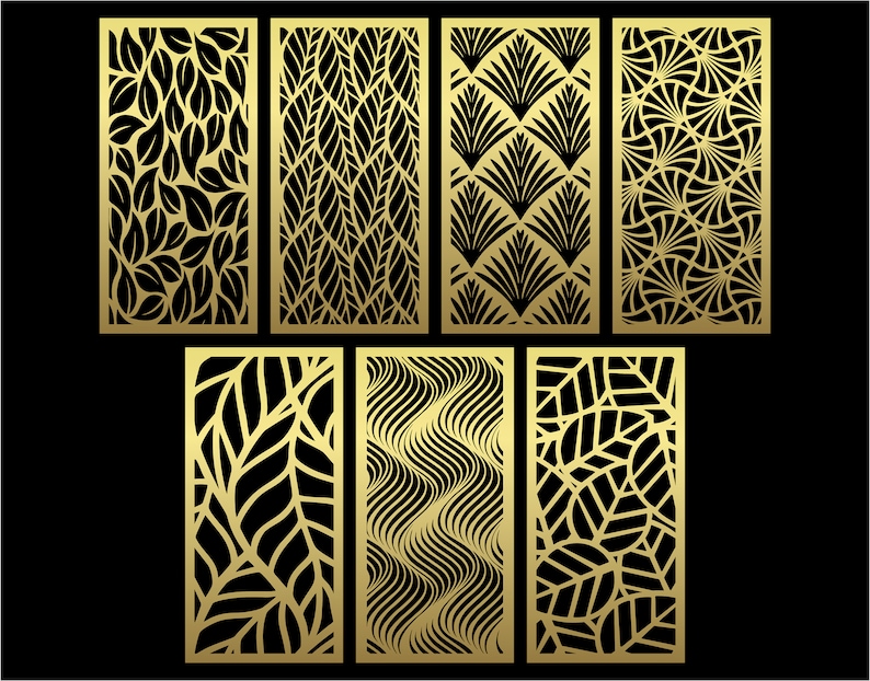 Floral Patterns Panel Templates SVG Set 19. 7 Vector Laser - Etsy