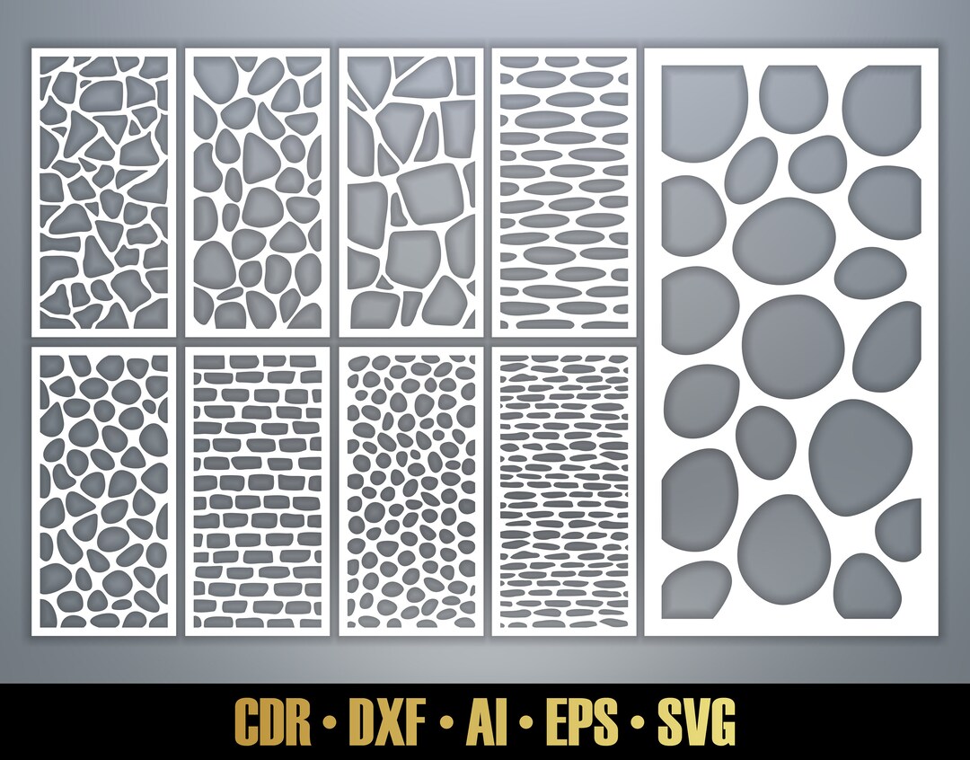 Stone Panel Templates SVG. 9 Glowforge Vector Files. Modern Room ...
