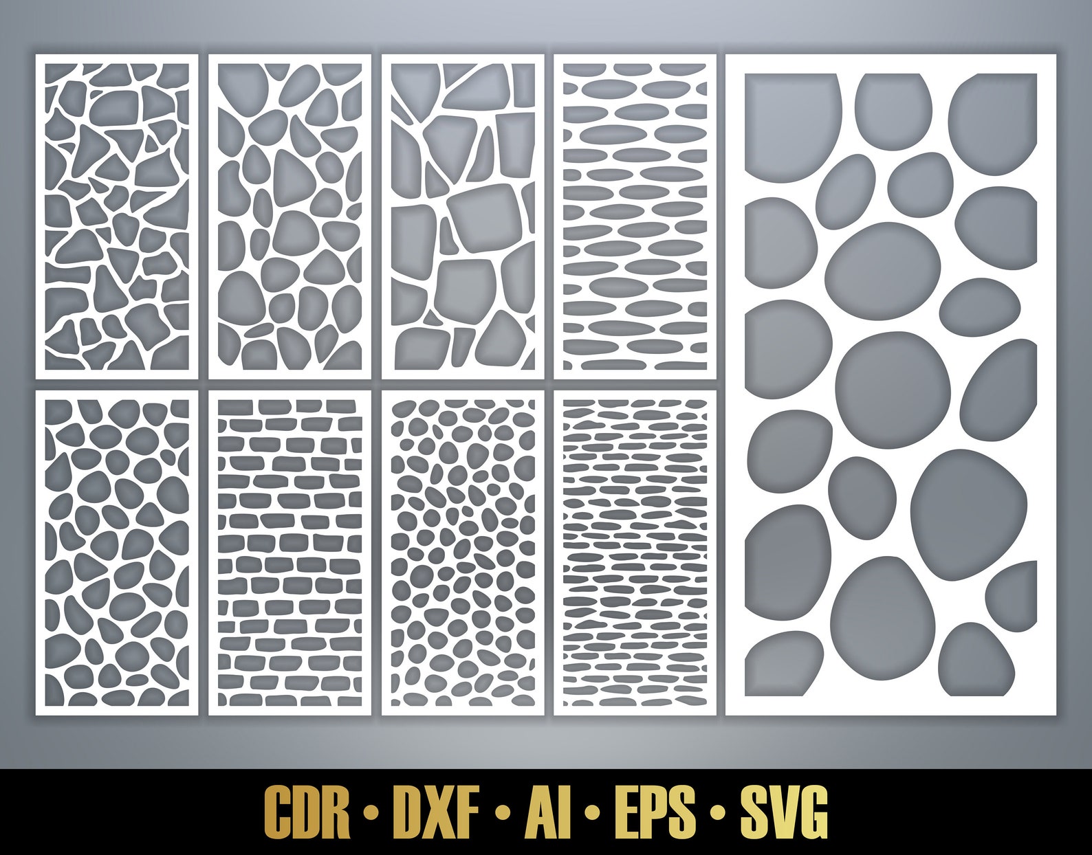 Stone Panel Templates SVG. 9 Glowforge Vector Files. Modern Room ...